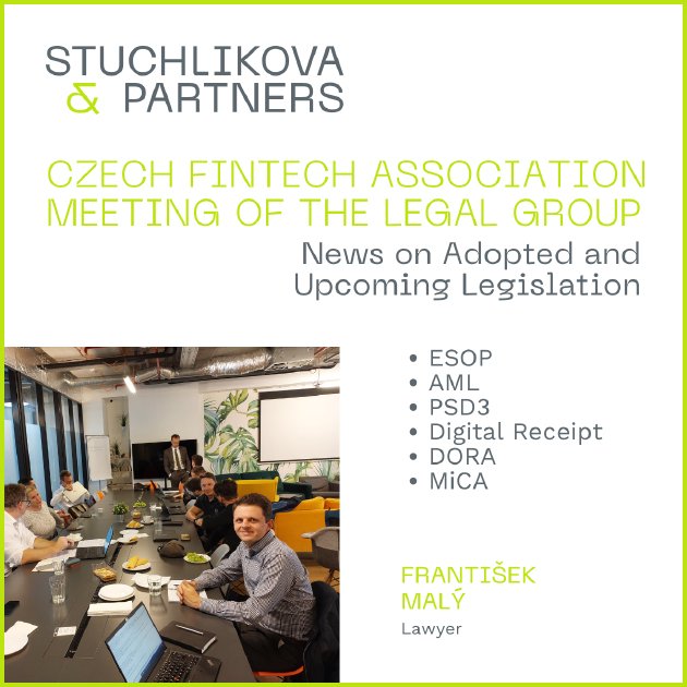 Meeting of the Legal Group of the Czech Fintech Association - Stuchlíková & Partners